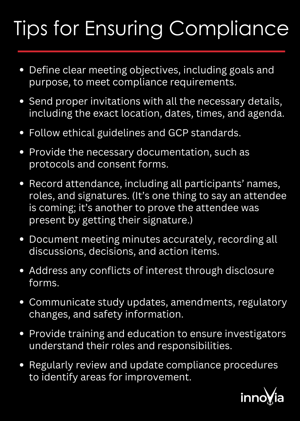 How to Navigate Compliance Issues With Investigator Meetings – innoVia ...
